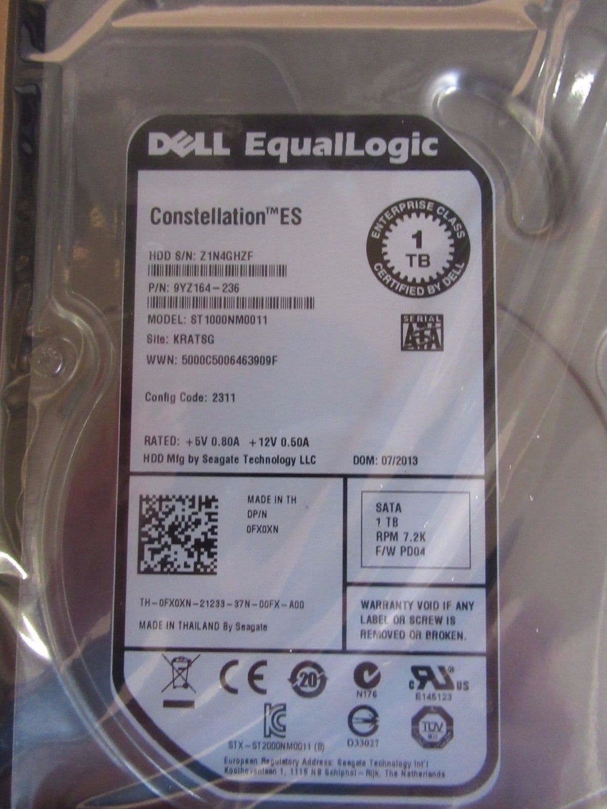 NEW Dell EqualLogic 2TB 7 2K SATA Hard Drive 1CJWD with choice of caddy ...