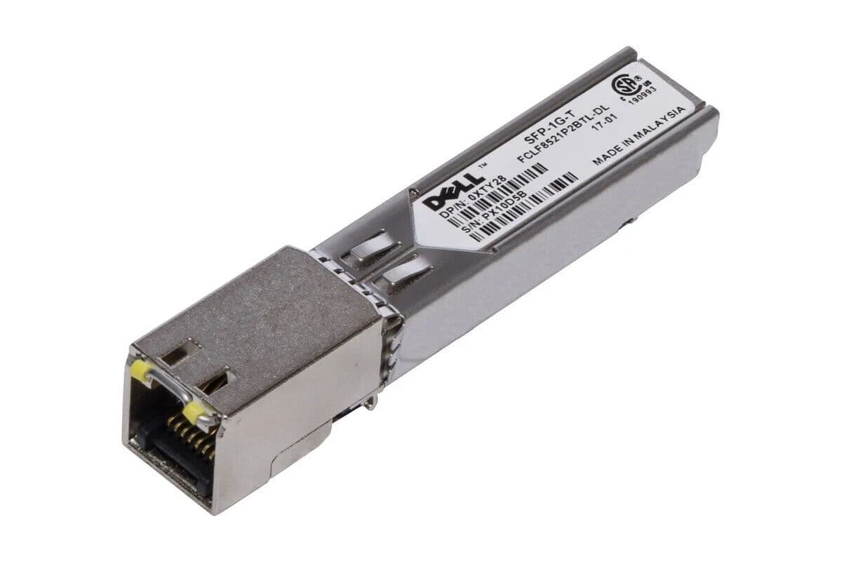 New Dell Finisar 1Gb RJ-45 SFP-1G-T SR SFP 100m Copper Transceiver Module XTY28