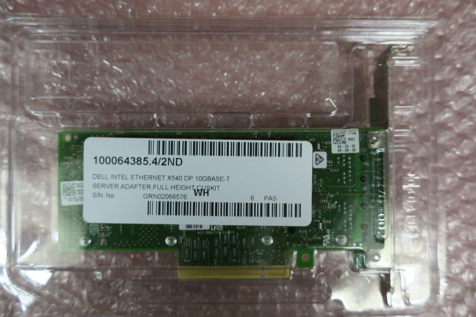 NEW Dell Intel X540-T2 Dual 10GB 10G RJ45 Ethernet PCI-E K7H46 with FH ...