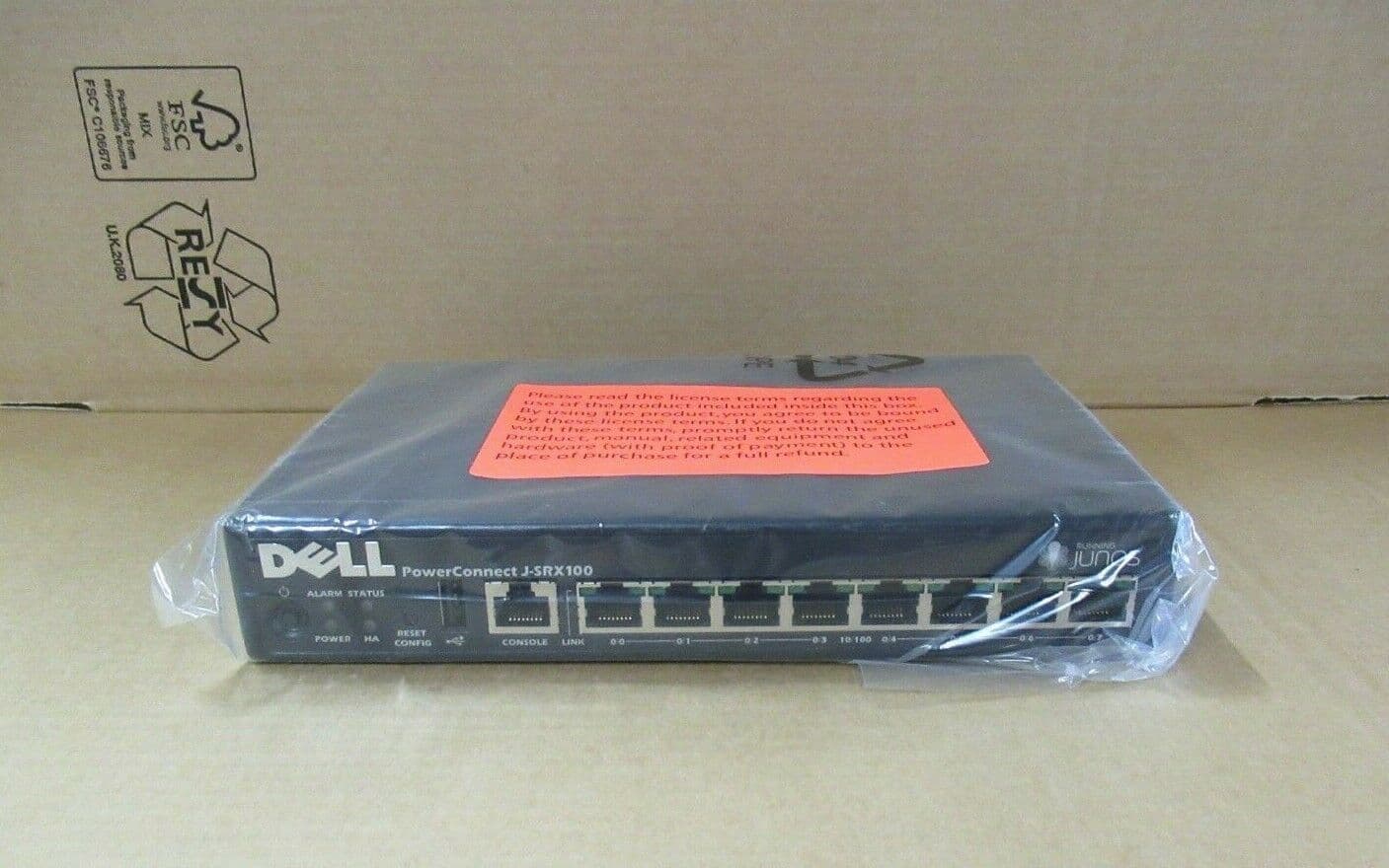 NEW Dell Juniper SRX100 J-SRX100 1GB 8xFE Secure Gateway Firewall 83T5N
