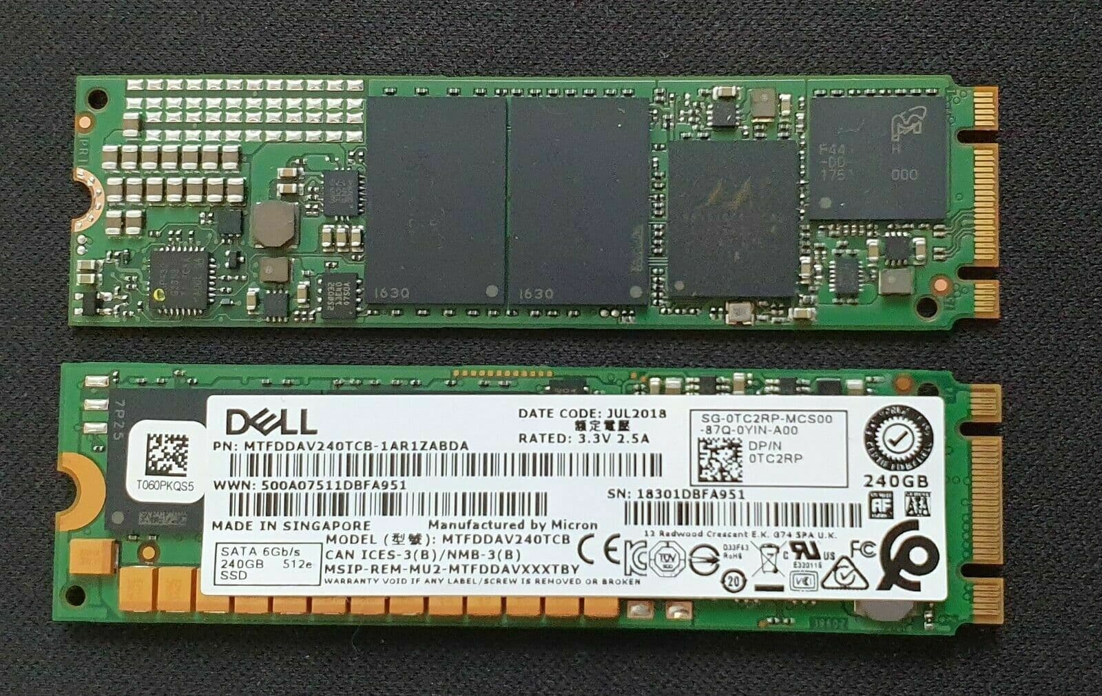 New Dell PCIe Dual M 2 Solid State Drive Adapter Card JV70F 2x 240GB ...