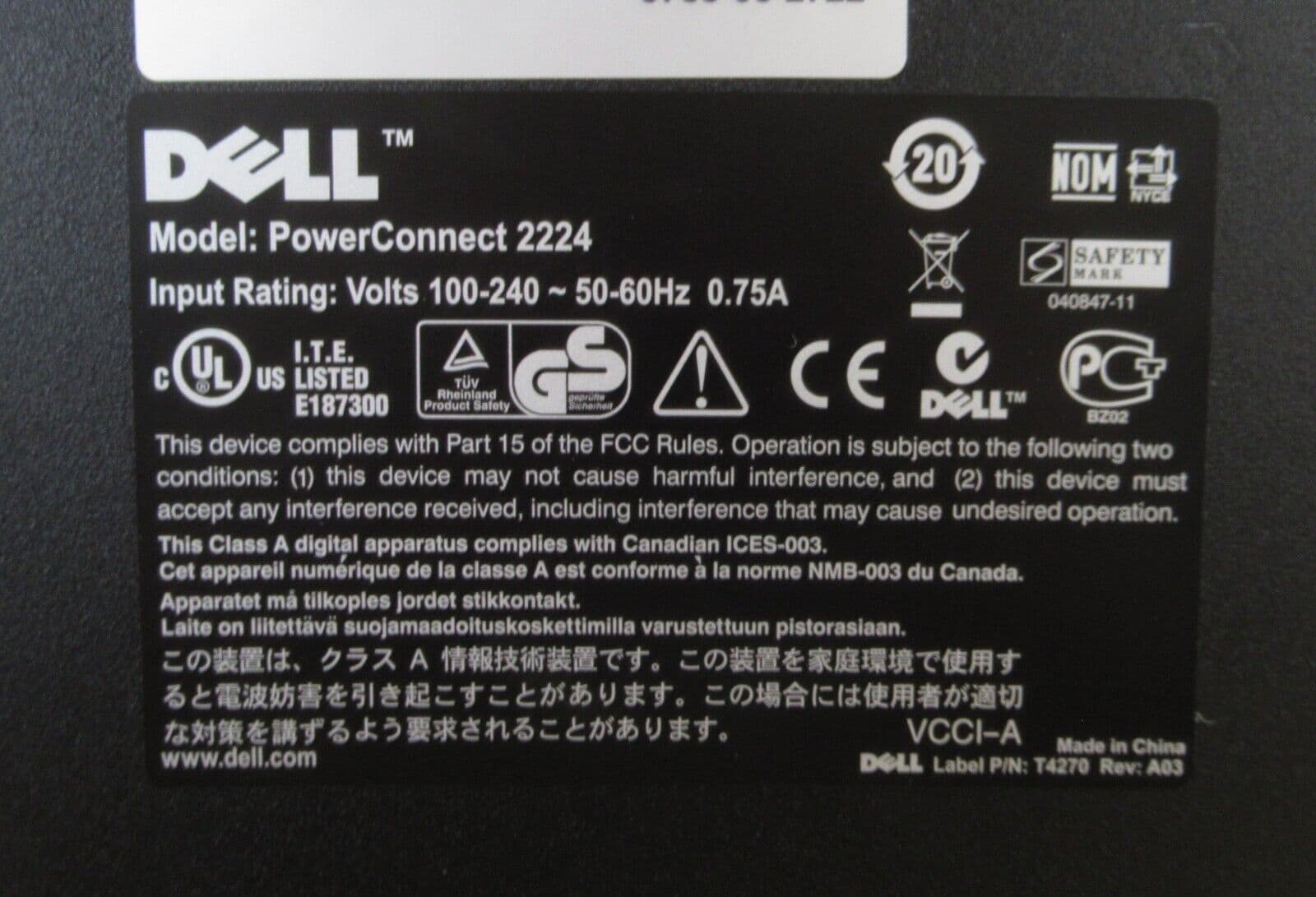 NEW Dell PowerConnect 2224 24x 10/100 Fast Ethernet RJ-45 Network ...