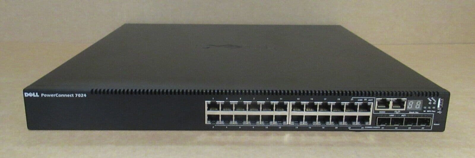NEW Dell PowerConnect 7024 24x 1GbE RJ45 4x Combo 1GbE RJ45/SFP L3 1U ...