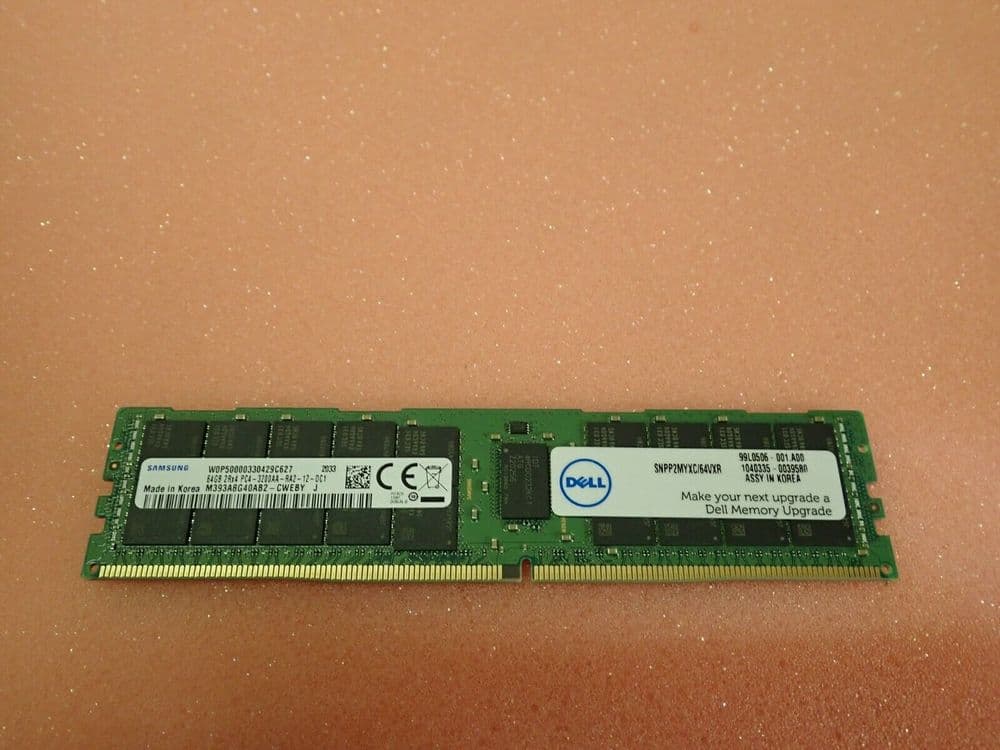 New Dell VxRail Memory 64GB DDR4-3200 PC4-25600 2Rx4 ECC SNPP2MYXC/64VXR