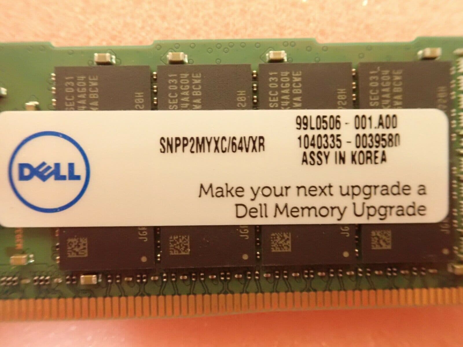 New Dell VxRail Memory 64GB DDR4-3200 PC4-25600 2Rx4 ECC SNPP2MYXC/64VXR