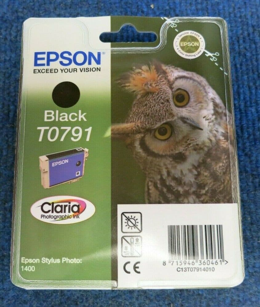 New Epson T0791 Singlepack Black Claria Photographic Ink Cartridge
