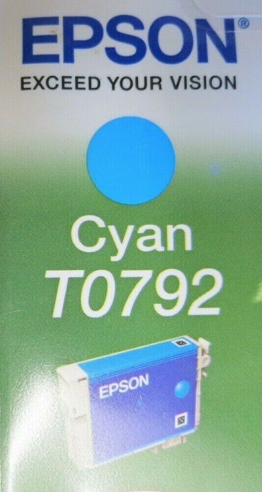 New Epson T0792 Singlepack Cyan Claria Photographic Ink Cartridge