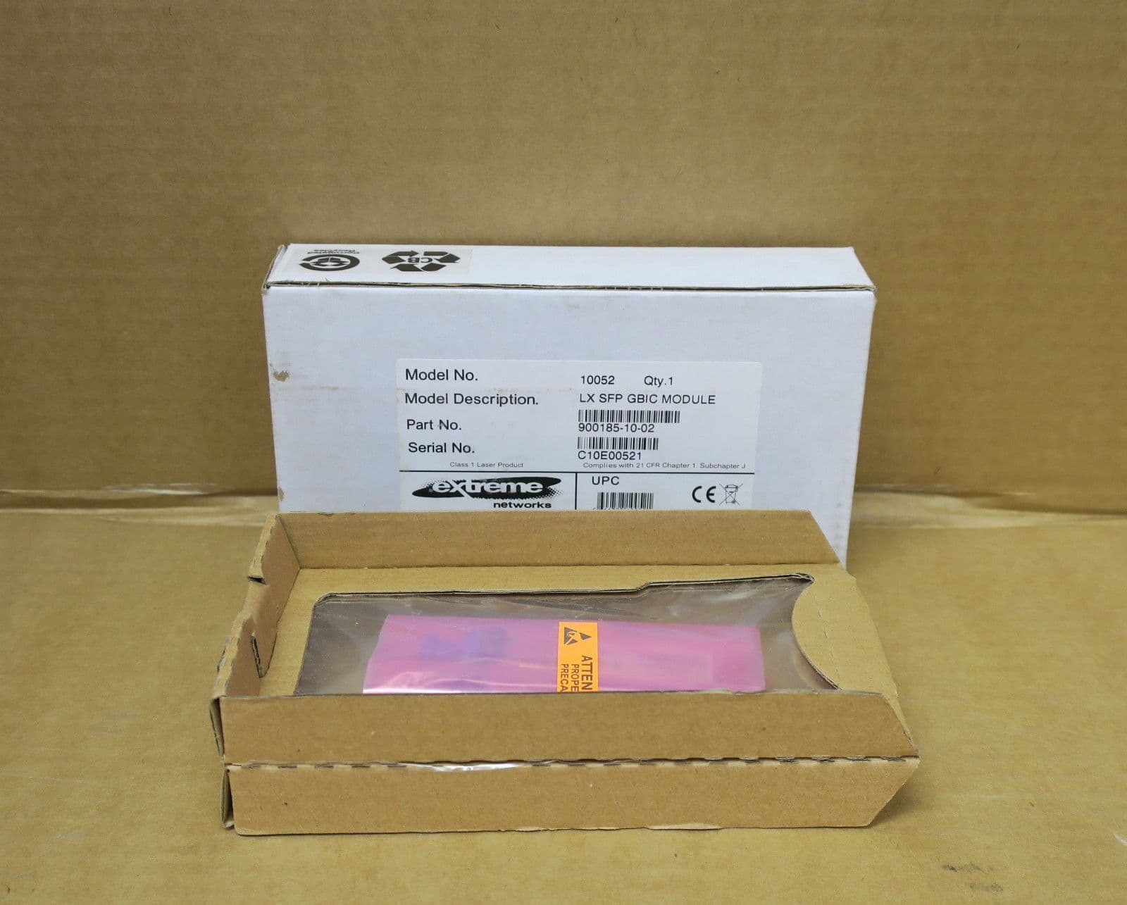 NEW Extreme Networks 10052 - LX SFP GBIC Module 900185-10-02