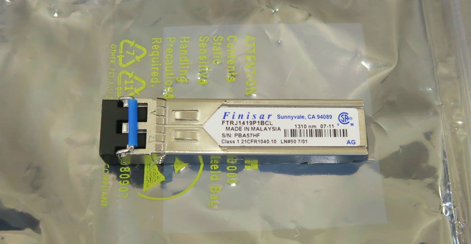 NEW Finisar FTRJ1419P1BCL 1 25GB SFP 1000BASE-LX Transceiver 1310NM SMF ...