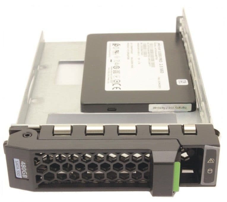 New Fujitsu 480GB SATA 6G RI 2 5" Hot-Plug SSD in 3 5" Caddy - S26361 ...