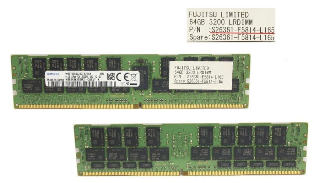 NEW Fujitsu 64GB 4Rx4 DDR4-3200 LRDIMM ECC Server Memory RAM S26361 ...