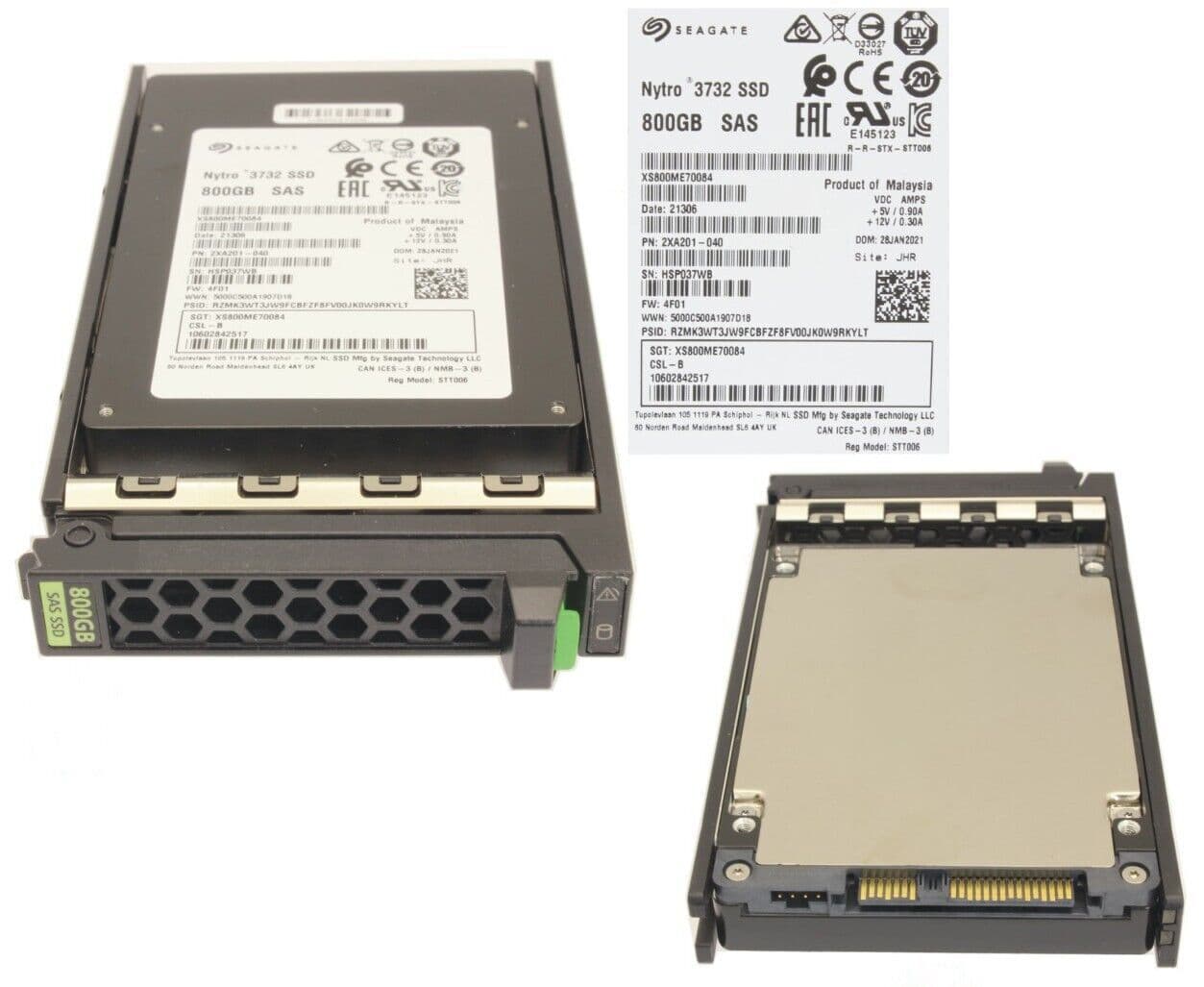 NEW Fujitsu 800GB SSD SAS 12G Write Intensive SFF 2 5" HotPlug S26361 ...