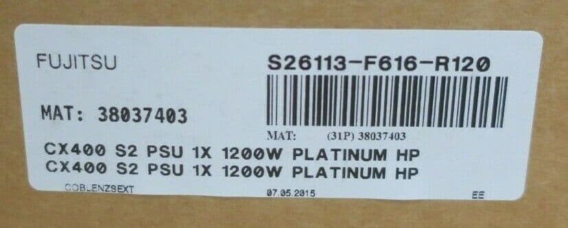 New Fujitsu CX400 S2 1200W Platinum Hot-Plug Power Supply PSU S26113 ...