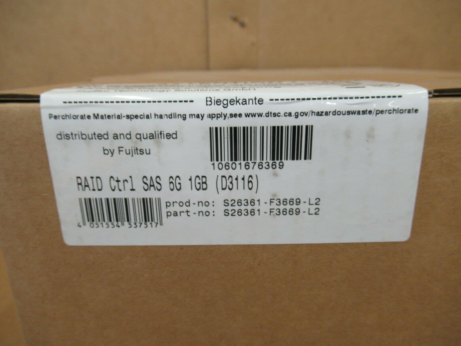 New Fujitsu D3116 S26361-F3669-L2 PCIe 2 00 x8 RAID SAS Controller 6G ...