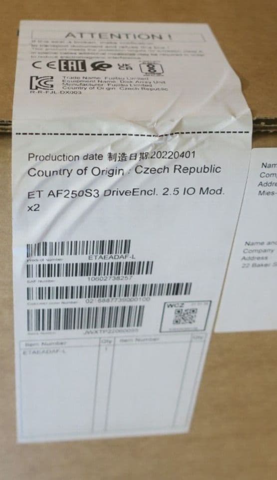 NEW Fujitsu ETERNUS AF250 S3 24-Bay Drive Enclosure 2x I/O Module ...