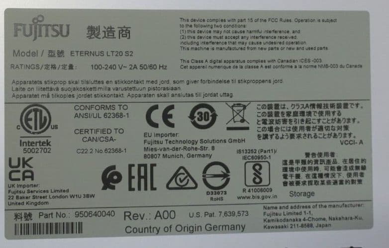 NEW Fujitsu Eternus LT20 S2 8-Slot Tape Library Auto Loader Fujitsu ...