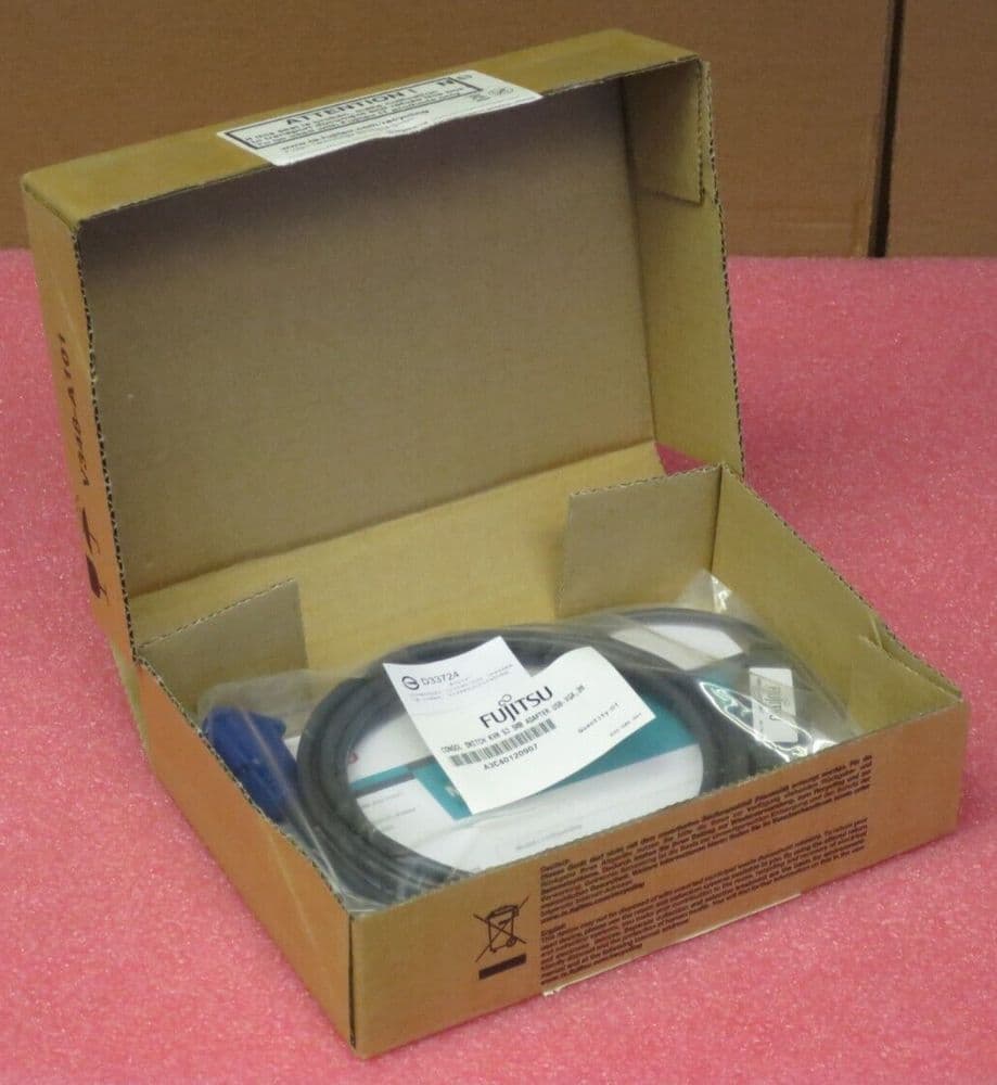 NEW Fujitsu KVM S3 SMB Console Switch Adapter USB VGA 3m Cable S26361 ...