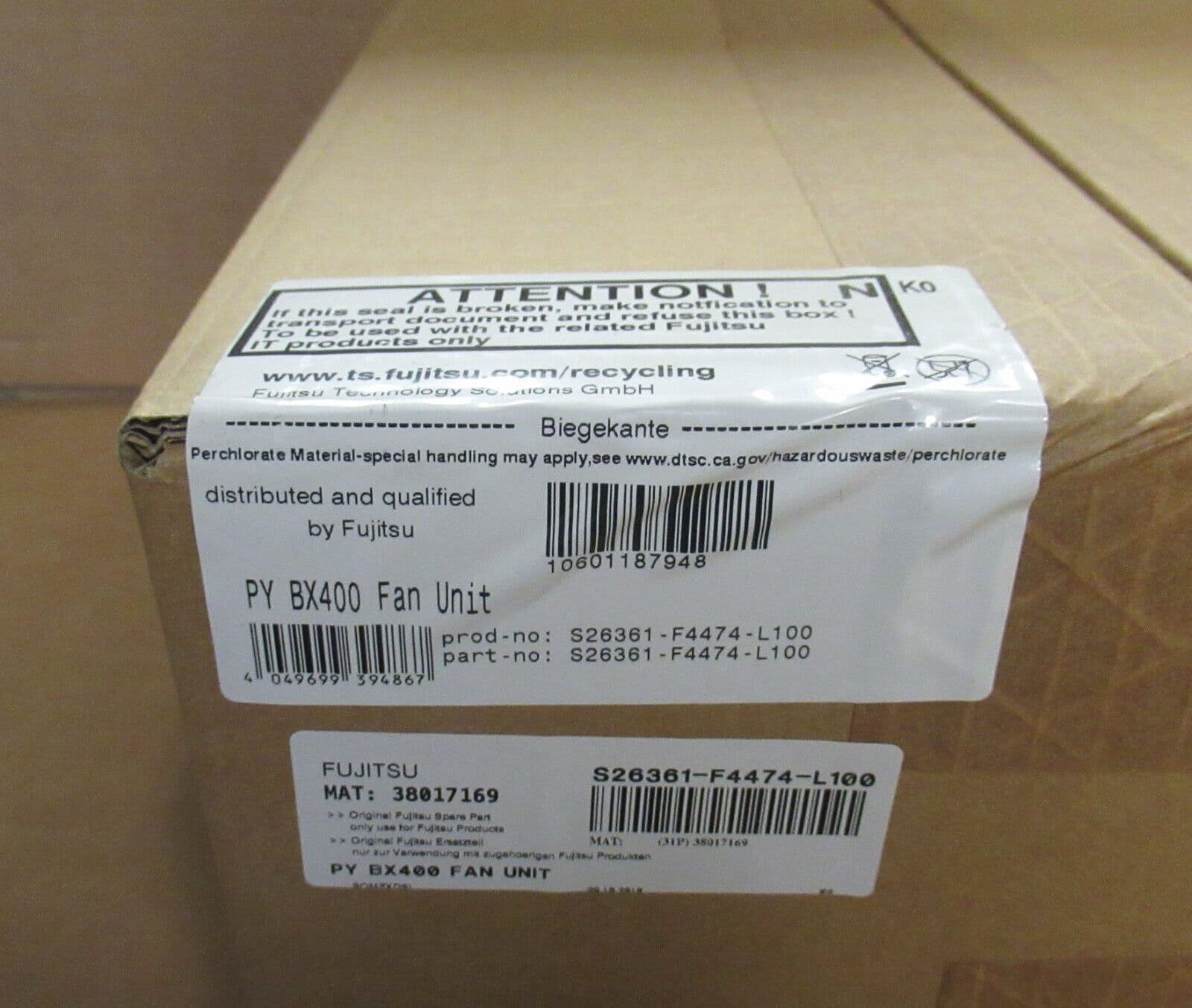 New Fujitsu Primergy PY BX400 Fan Unit S26361-F4474-L100