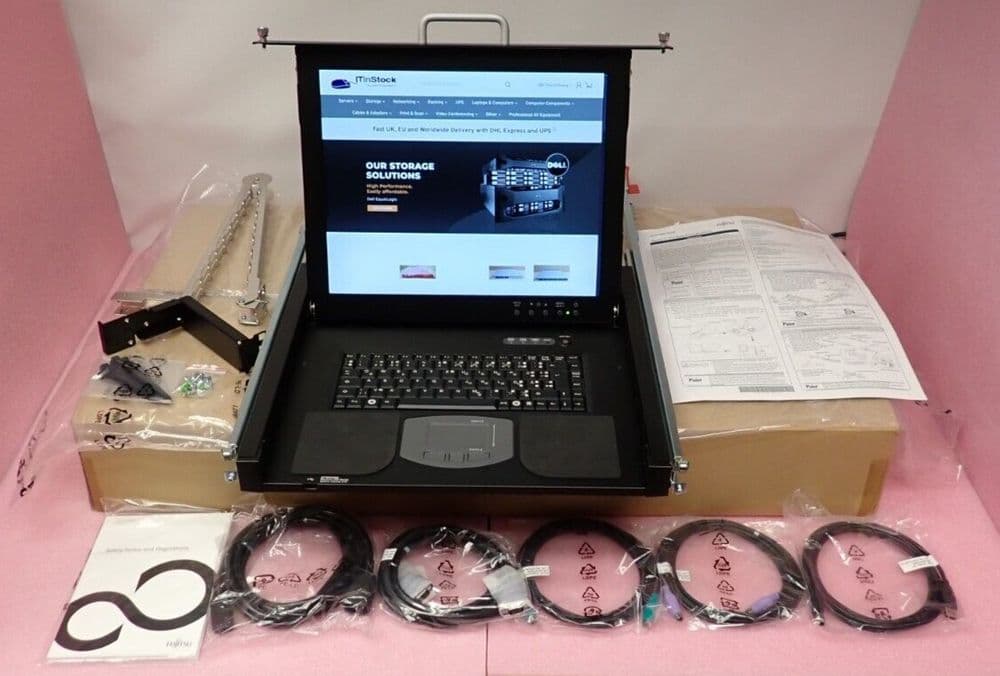 NEW Fujitsu Primergy RC25 GERMAN Rackmount Console KMM 17" TFT S26361 ...