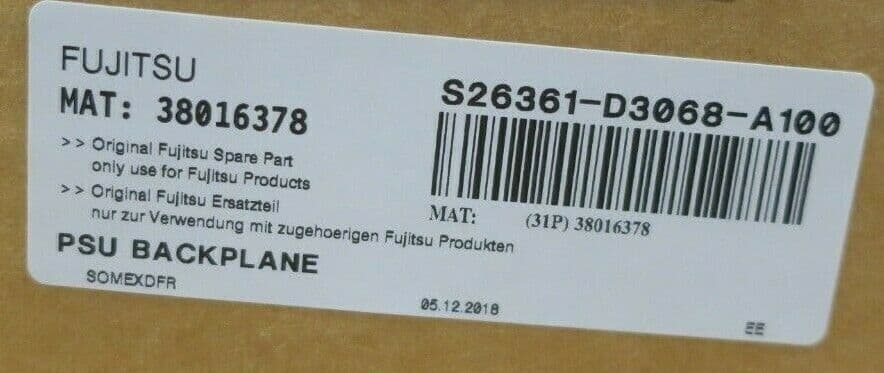 New Fujitsu Primergy RX200 S6 PSU Power Supply Backplane S26361-D3068-A100