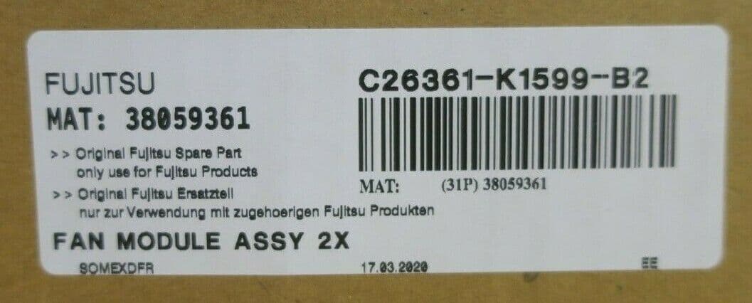 New Fujitsu Primergy RX2520 M4 M5 Dual Fan Module Assembly 60x38 C26361 ...