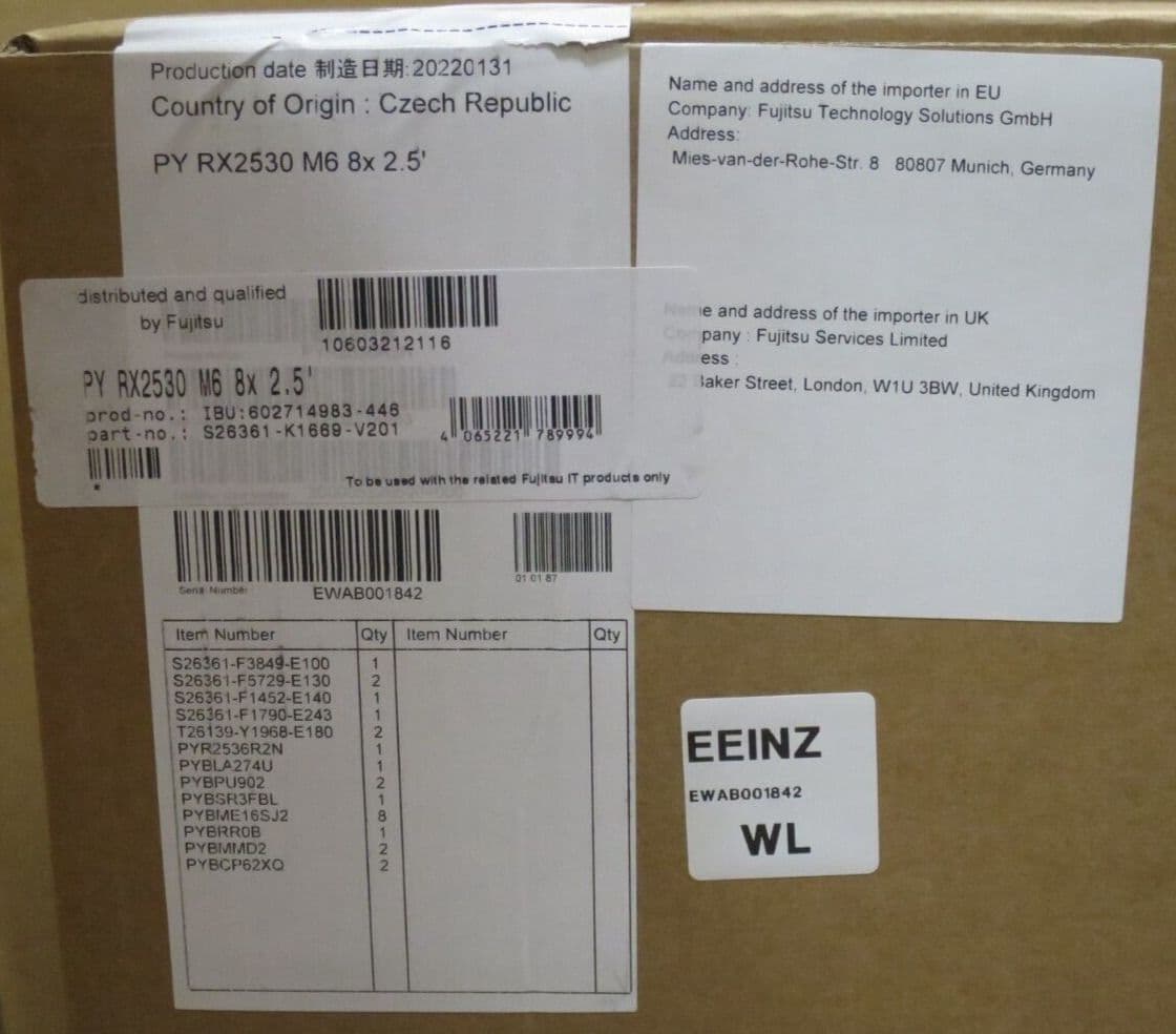 NEW Fujitsu Primergy RX2530 M6 Server 2x XEON GOLD 26C 5320 128GB DDR4 ...