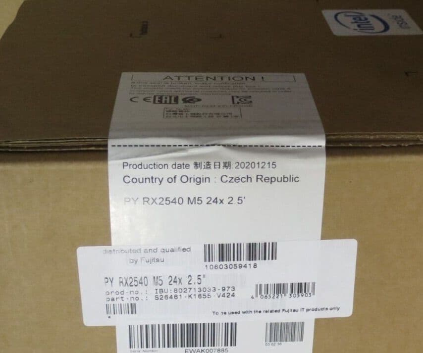 NEW Fujitsu Primergy RX2540 M5 Server 2x18C XEON GOLD 5220S 256G DDR4 1 ...