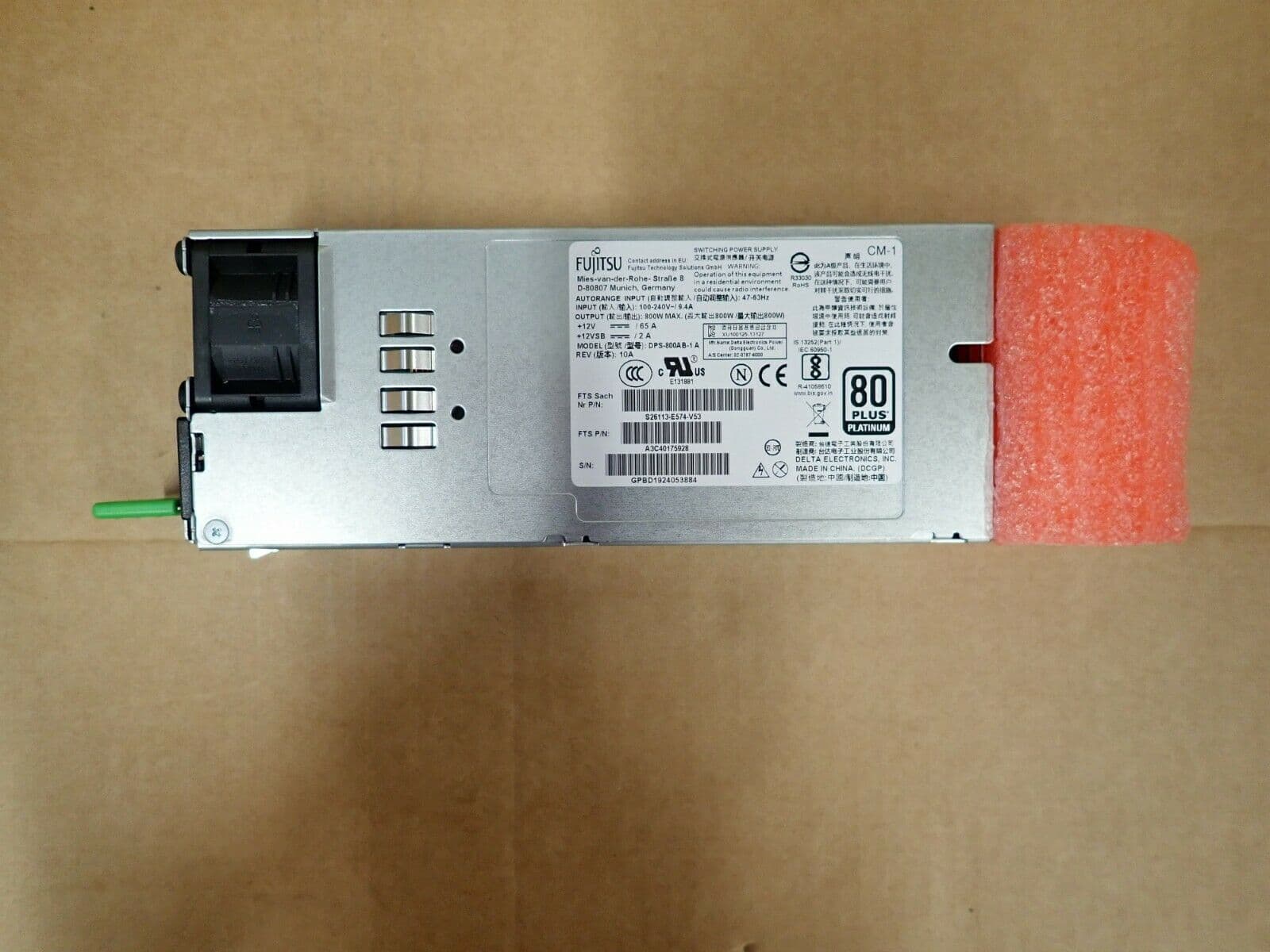 NEW Fujitsu S26113-F574-E13 Platinum 800W PSU for RX2530 M1/RX2540 M1 ...