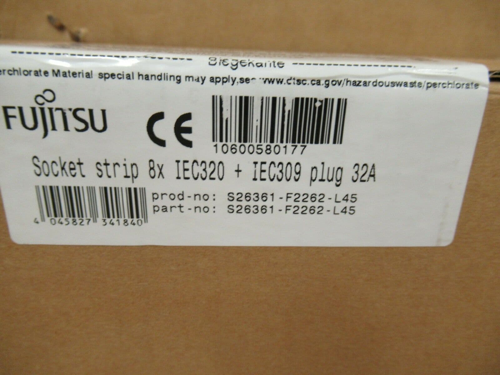 New Fujitsu S26361-F2262-L45 Socket Strip 8 Way IEC320 IEC309 Plug 32A ...