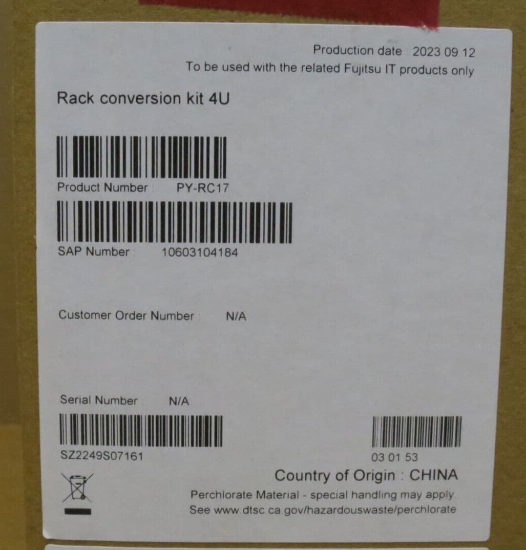 NEW Fujitsu Tower To Rack Conversion Kit 4U for TX1330 M5 PY-RC17 10603104184