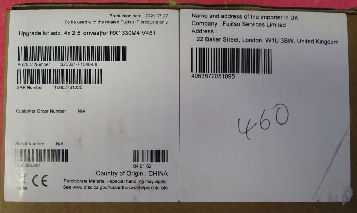 New Fujitsu Upgrade To Medium Kit 8x 3 5" HDD Bays S26361-F3899-L1 For ...