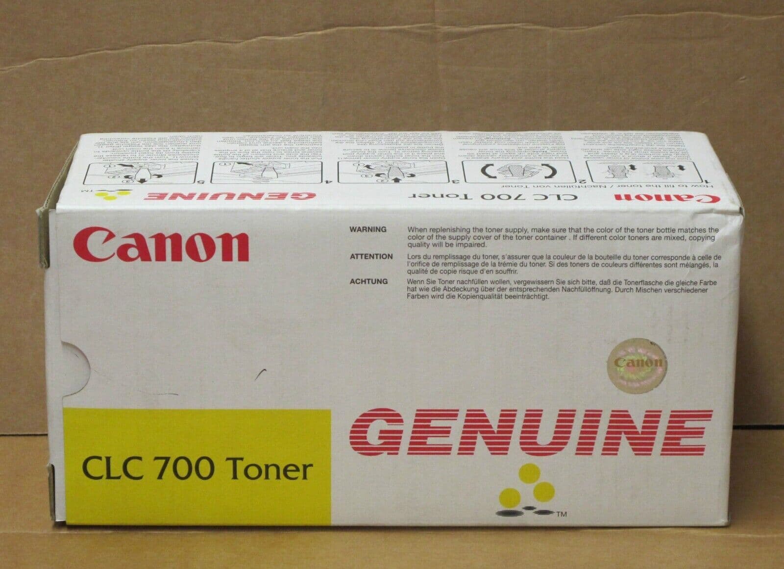 New Genuine Canon CLC-700 Copier Toner Cartridge Yellow CANCLC700Y 900 ...