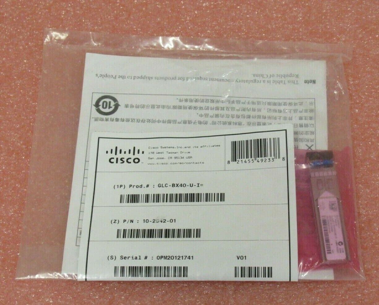 New Genuine Cisco GLC-BX40-U-I 1000BASE-BX40 SFP 1310NM 40KM ...
