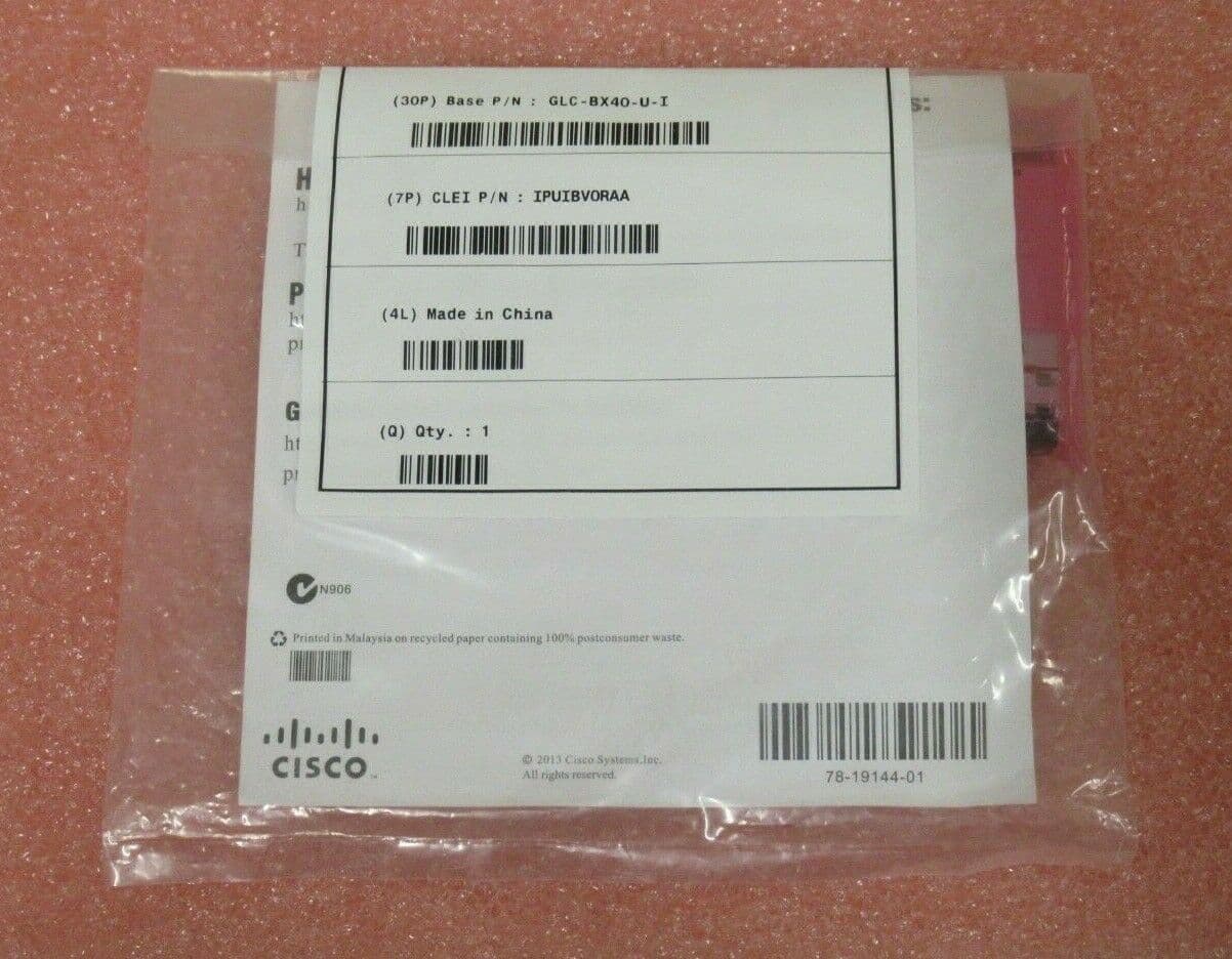 New Genuine Cisco GLC-BX40-U-I 1000BASE-BX40 SFP 1310NM 40KM ...