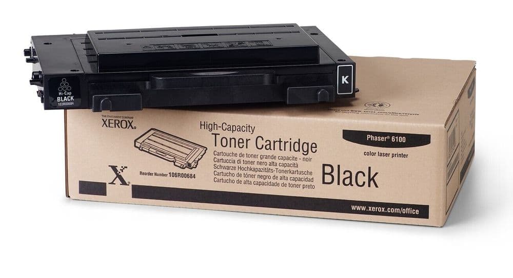 New Genuine Xerox Phaser 6100 Printer Toner Cartridge Black 106R00684