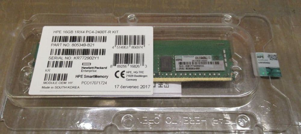 New HP 16GB DDR4 PC4-2400T ECC REG Server Memory Module 805349-B21 ...