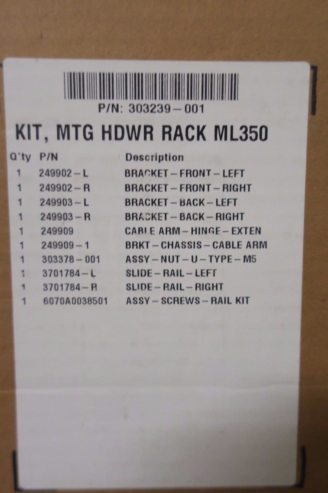 NEW HP 303239-001 HP ML350G3 Tower to Rack Conversion Kit with Rails