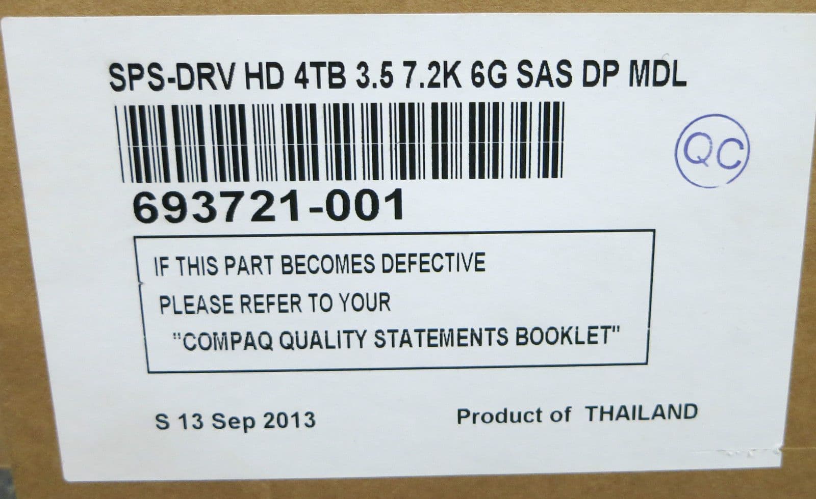 New HP 4TB 2 5" 7 2K 6G SAS Dual Port LFF HDD Hard Drive 693721-001 ...