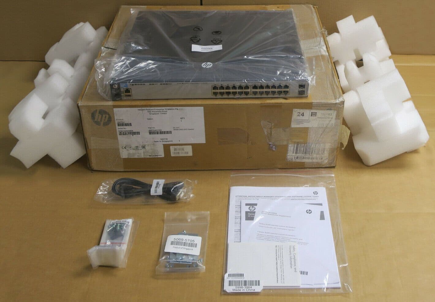 New HP E3800 24G-2SFP 24x 1GbE 2x 10GbE Port L3 Switch J9575A - HP Warranty