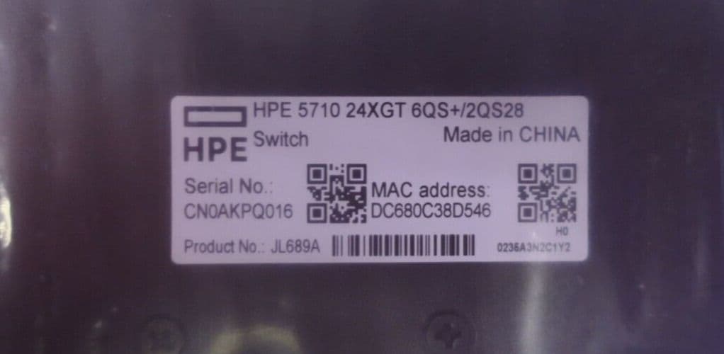 New HP FlexFabric 5710 24x 1/10GBase-T 6x QSFP or 2x QSFP28 L3 Switch ...