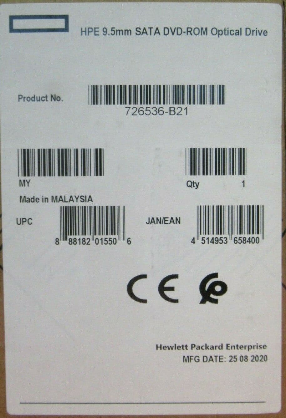 New HP JackBlack G9 Slimline DVD-ROM SATA Server Optical Drive 726536-B21