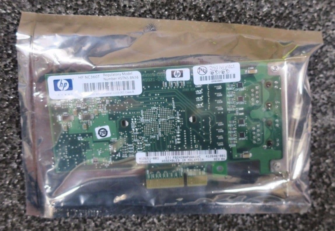New HP NC360T 412651-001 412646-001 PCI Dual Port Gigabit Network ...