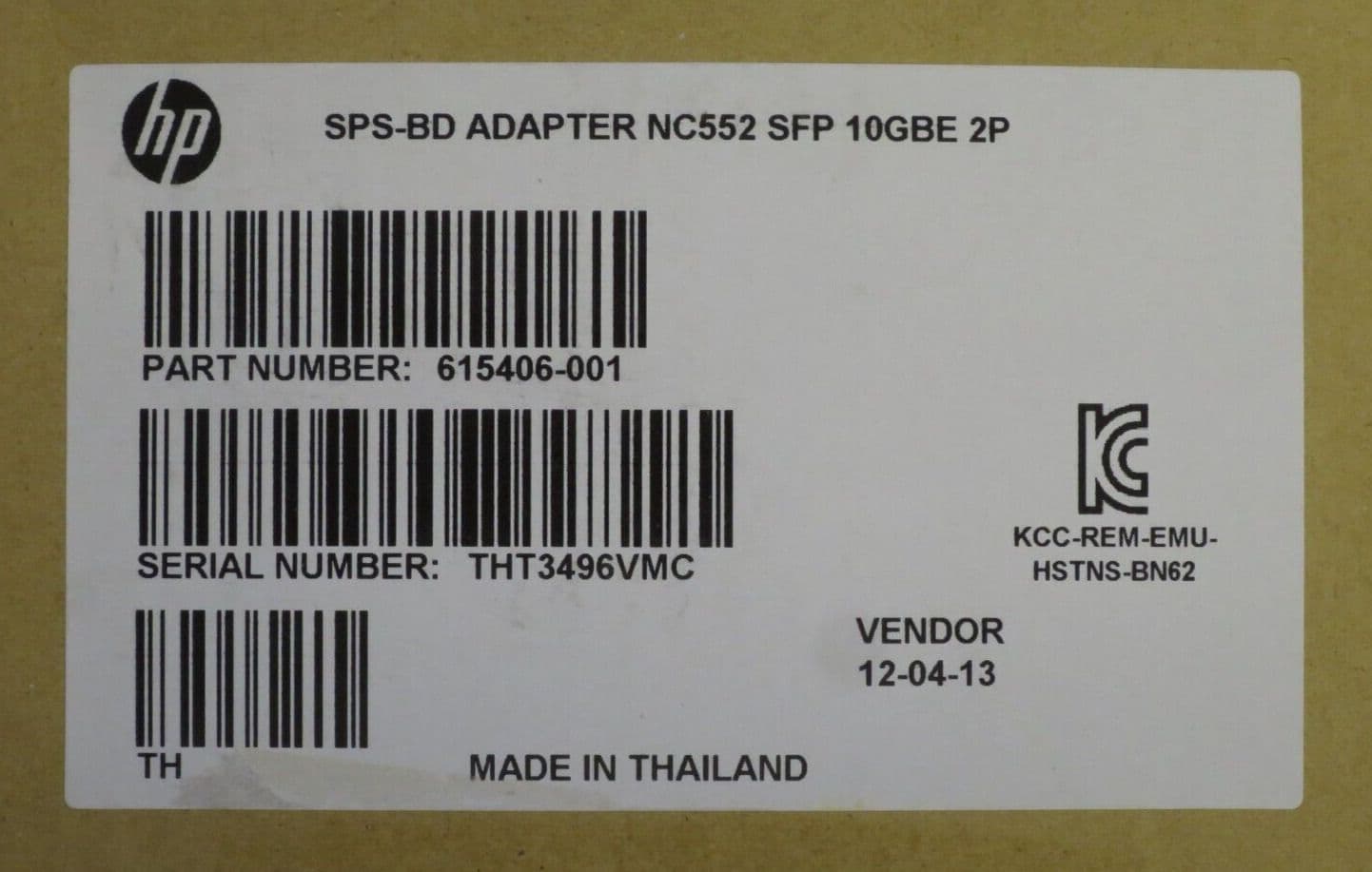 NEW HP NC552SFP 10Gb Dual Port Fibre Channel Network Adapter Card ...