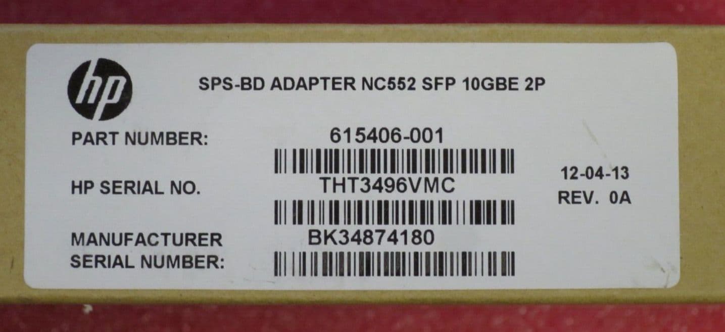 NEW HP NC552SFP 10Gb Dual Port Fibre Channel Network Adapter Card ...