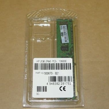 New HP Original 2Gb PC2-10600E RAM Memory 500670-B21 500209-061