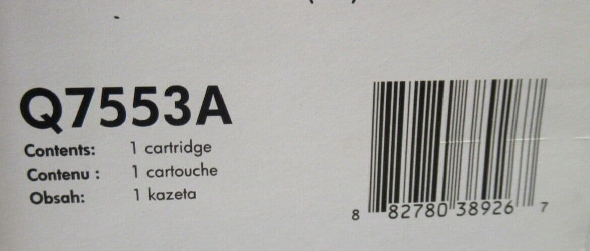 New HP Q7553A 53A Black Toner Cartridge For LaserJet M2727nf P2014 P2015