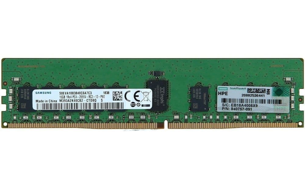 NEW HPE 16GB 1RX4 PC4-2666V DDR4 ECC REG RAM Server Memory 840757-091 ...