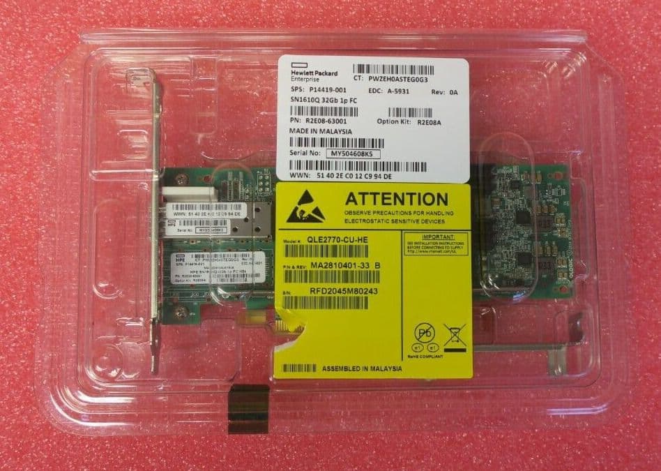New HPE StorFabric SN1610Q 32Gb 1-Port FC Host Bus Adapter HBA QLE2770 ...