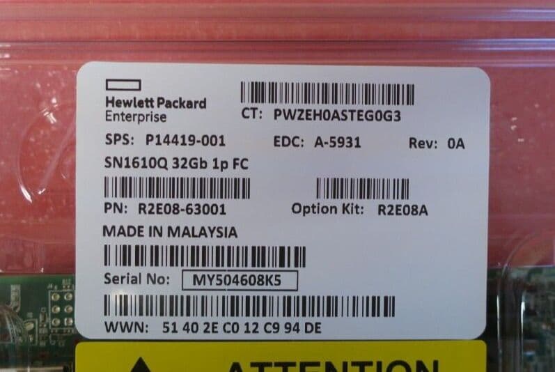 New HPE StorFabric SN1610Q 32Gb 1-Port FC Host Bus Adapter HBA QLE2770 ...