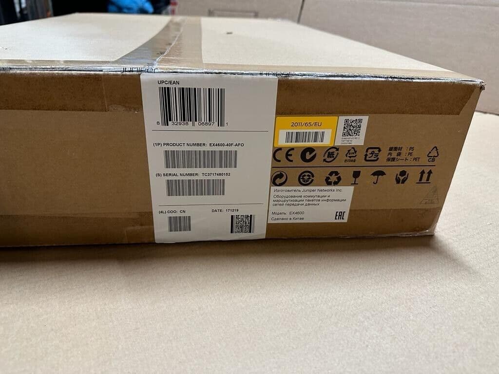 New Juniper Networks EX4600-40F-AFO 24 x 10Gb SFP 4x 40Gb QSFP Ports Switch